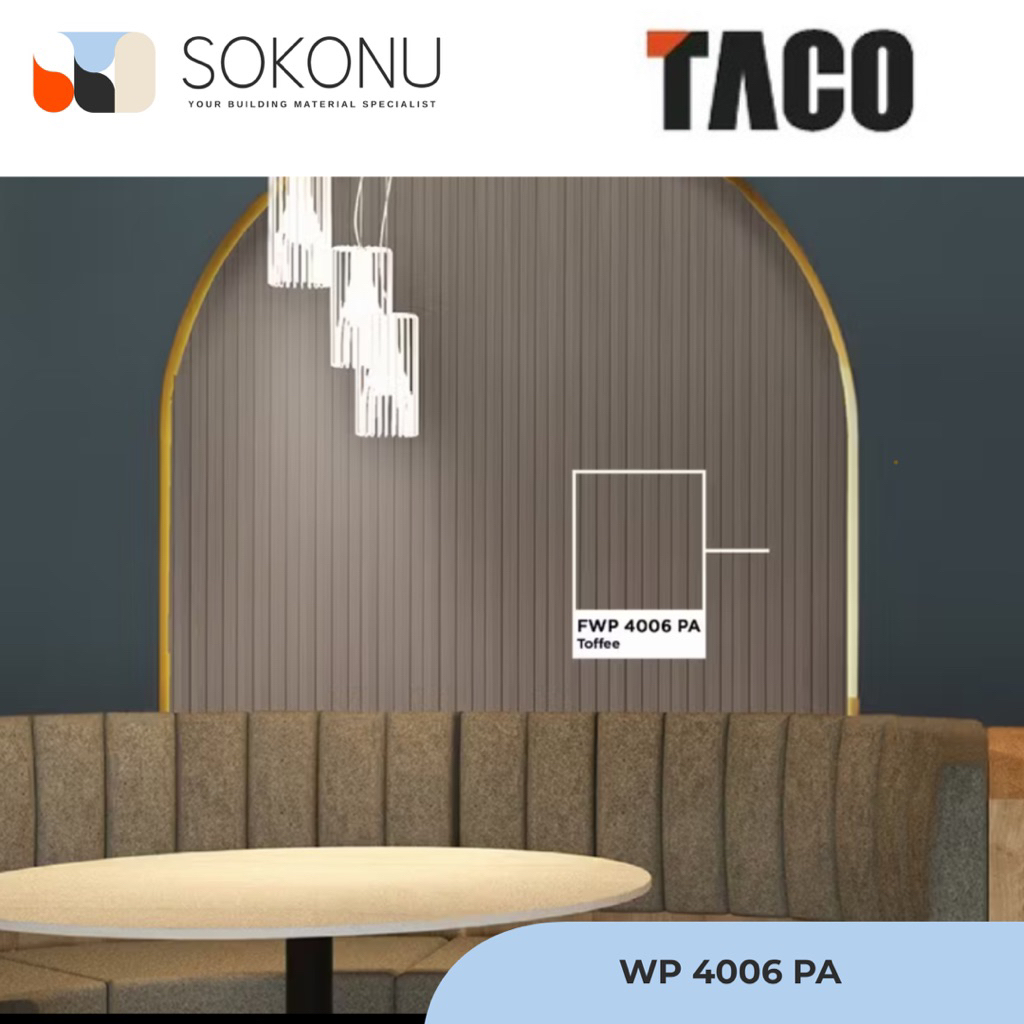 Jual TACO WPC Deco Panel Small Grooves – WP 4006 PA Woodgrain Toffee ...