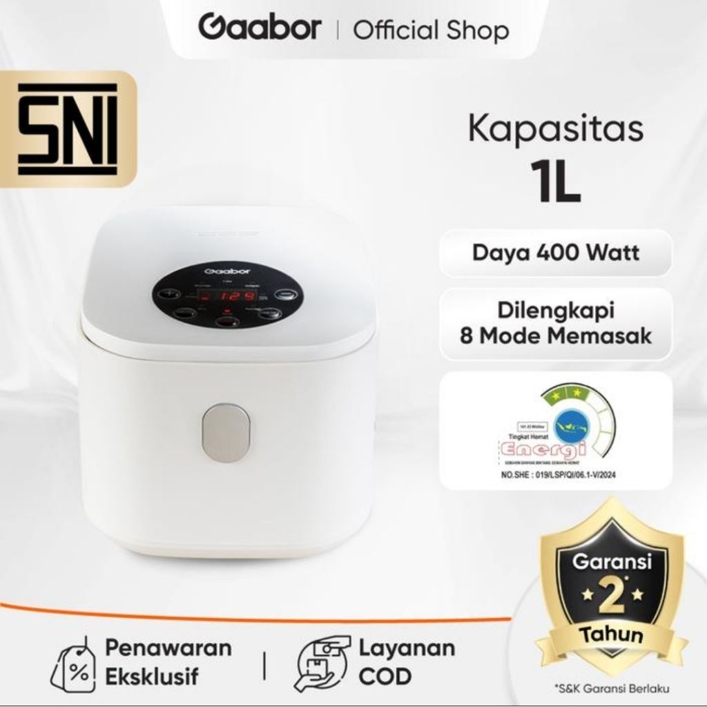 Jual GAABOR RICE COOKER DIGITAL 1L GR-S25D | Shopee Indonesia