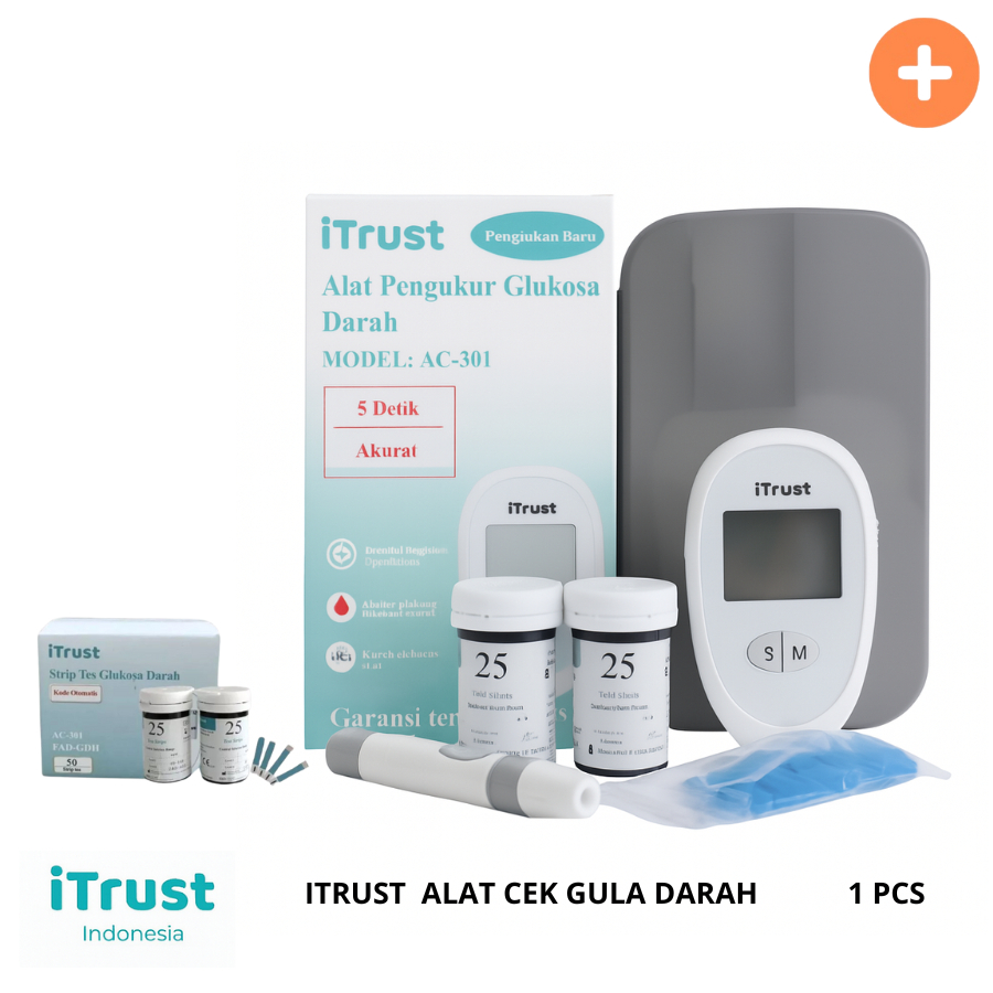 Jual Paket Lengkap iTrust AC-301 Alat Cek Gula Darah Digital Praktis Akurat dengan 50pcs Strip ...