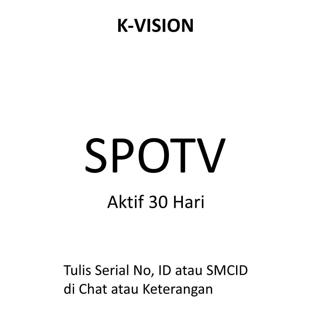 Jual K-VISION PAKET SPOTV 30 HARI | Shopee Indonesia
