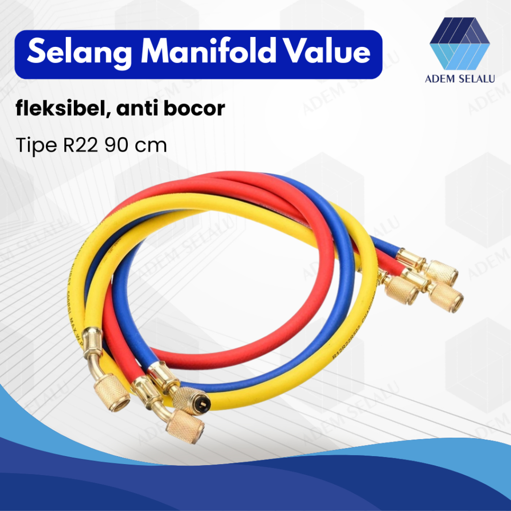 Jual Selang Manifold AC Analyser Value R22 R134A R404A 90 cm | Pipa ...
