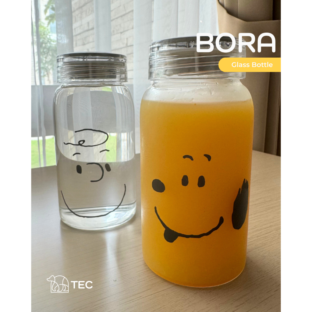 Jual Botol Minum • TEC • BORA Korean Glass Bottle/ Botol Minum Lucu ...