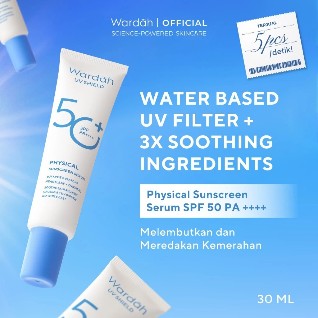 Jual WARDAH UV Shield Physical Sunscreen Serum SPF 50+ PA++++ 30 ml ...