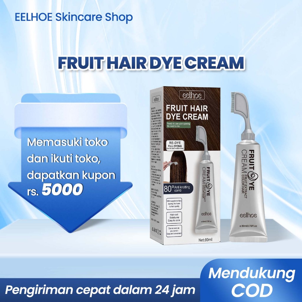 Jual EELHOE fruity hair color cream 80ml pewarna rambut tanaman pewarna ...