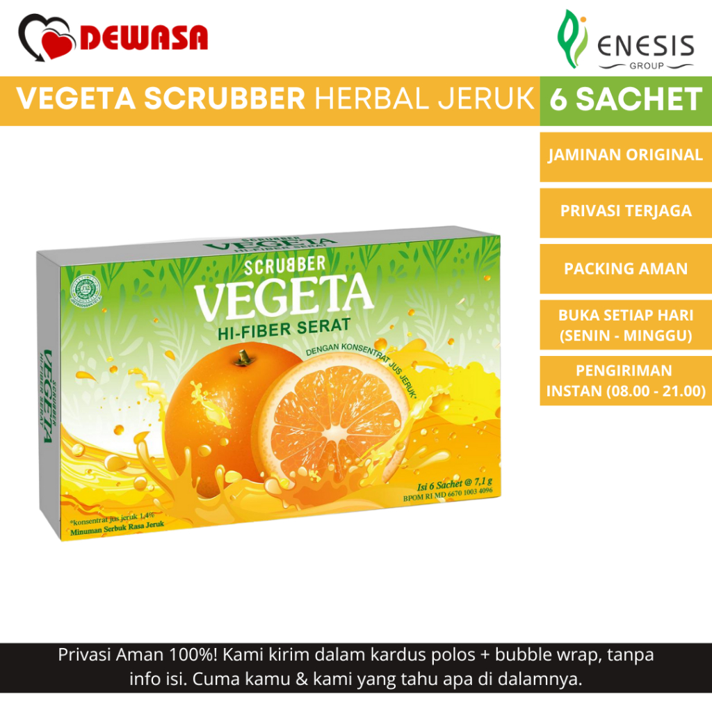 Jual VEGETA SCRUBBER Herbal Minuman Serat Rasa Jeruk - 6 Sachet ...