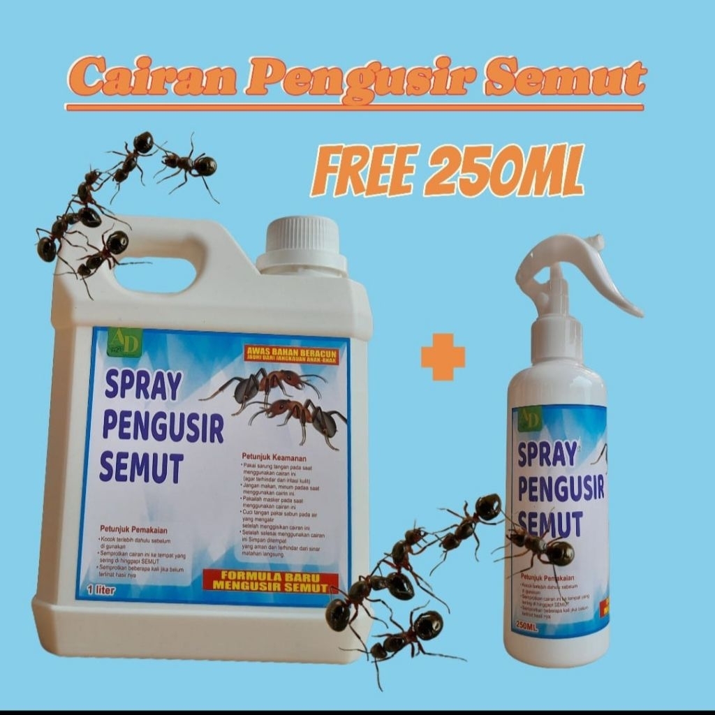 Jual SPRAY PENGUSIR SEMUT ISI 1LITER FREE 250ML | SIAP PAKAI | Shopee ...