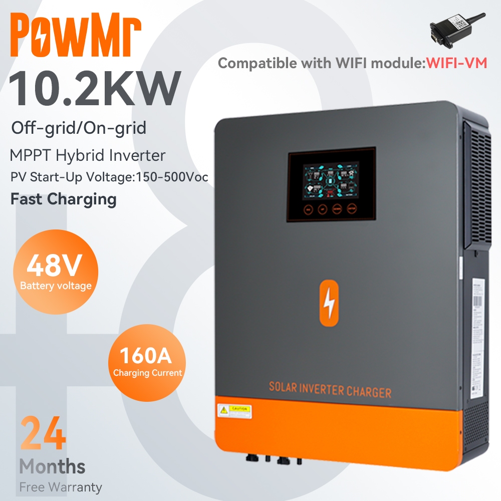 Jual 【Toko Resmi】PowMr MPPT 10.2KW Inverter Hibrid Surya Off-Grid/On-Grid Gelombang Sinus Murni ...