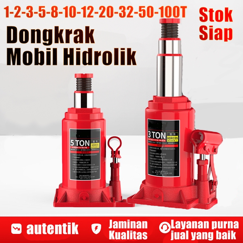 Jual Stok Siap Dongkrak Botol Mobil Hidrolik 2-3-5-8-10-12-16-20-32-50 ...