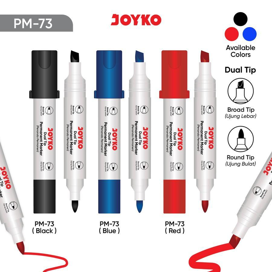 Jual Spidol PM73 DUAL TIP Permanent Marker / Spidol Permanen Dual Tip ...