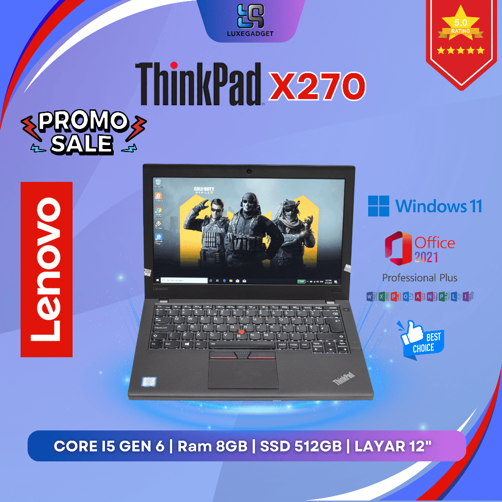 Jual Lenovo ThinkPad X270 | Core i5 Gen 6 | Laptop Mini Bisnis Tangguh | Ringan dan Murah ...