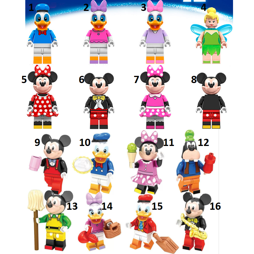 Jual Disney Mickey Minnie Donald Daisy Miki Mini Donal Goofy Gufi Fairy ...