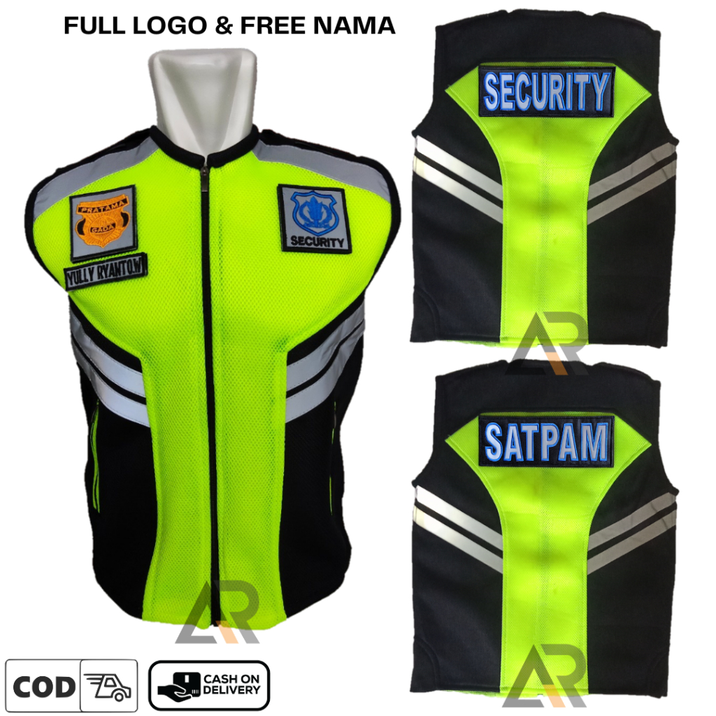 Jual Gratis Nama - Rompi Satpam Security DoubleMesh Tebal Stabilo Iga ...