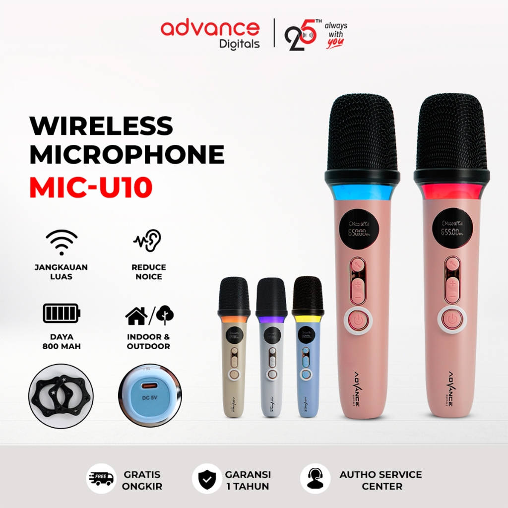Jual Advance DIgitals Audio Microphone Wireless Advance U-10 RGB ...