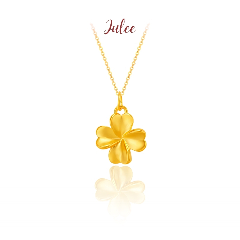 Jual JULEE [18K/750 Emas] Kalung Liontin Semanggi Emas 18K | Kalung ...
