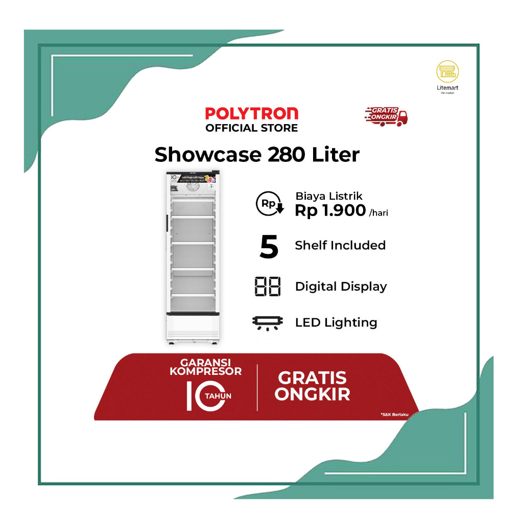 Jual POLYTRON SHOWCASE 5 RAK SCN-280 | Shopee Indonesia