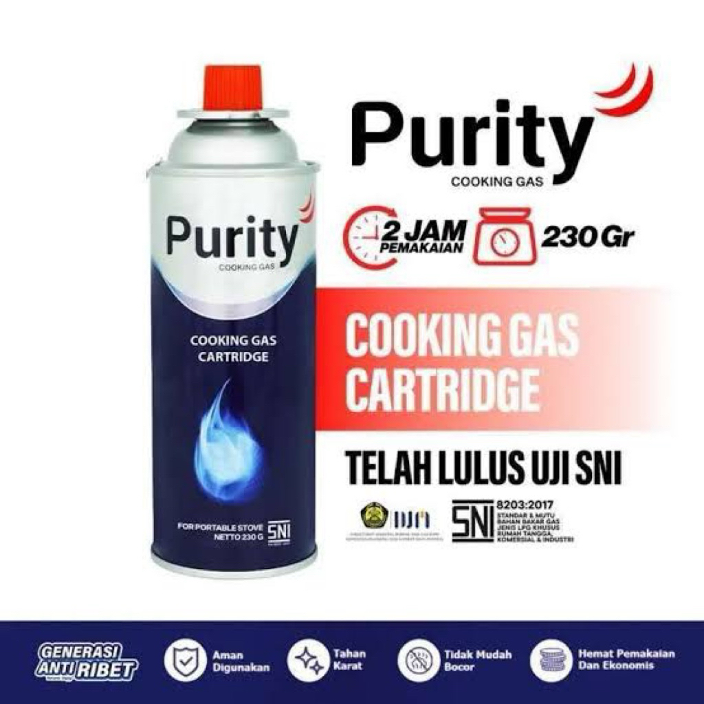 Jual PURITY TABUNG GAS KALENG 230GR BARU NON REFIL / TABUNG GAS KOMPOR ...