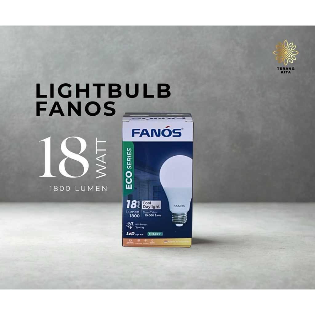 Jual Fanos Eco 18 WATT Lampu LED Bohlam Cahaya Putih Cool Daylight ...