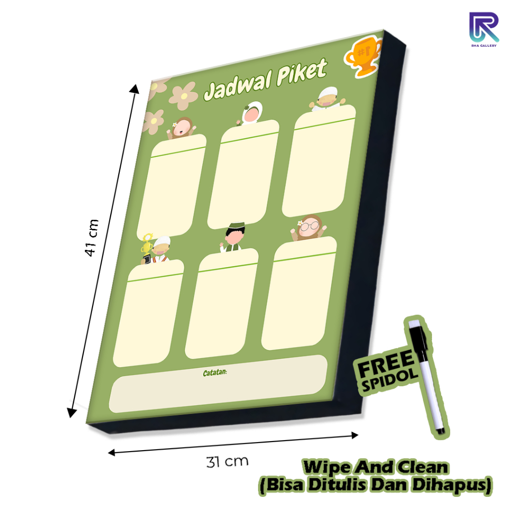 Jual RHA GALLERY Papan Tulis Kayu Jadwal Piket Aesthetic Ruang Kelas ...