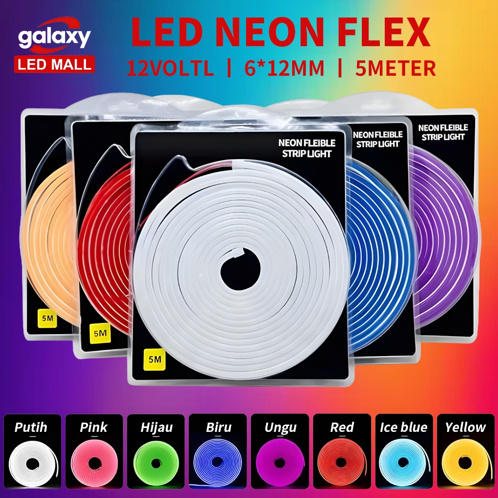 Jual NEON FLEXIBLE DC12V 5M LAMPU LED STRIP LIGHT FLEXIBLE IP65 ...