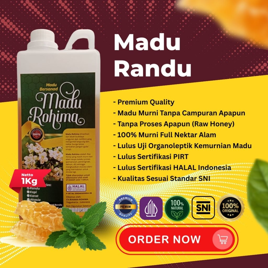 Jual Madu Randu Premium 1kg_MURNI ASLI tanpa campuran full nektar 100% ...