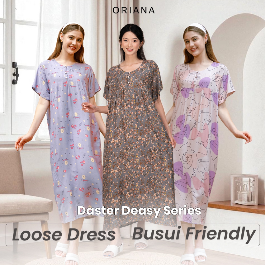 Jual Oriana Homewear Maxi Dress Daster Bumil Busui Friendly Deasy ...