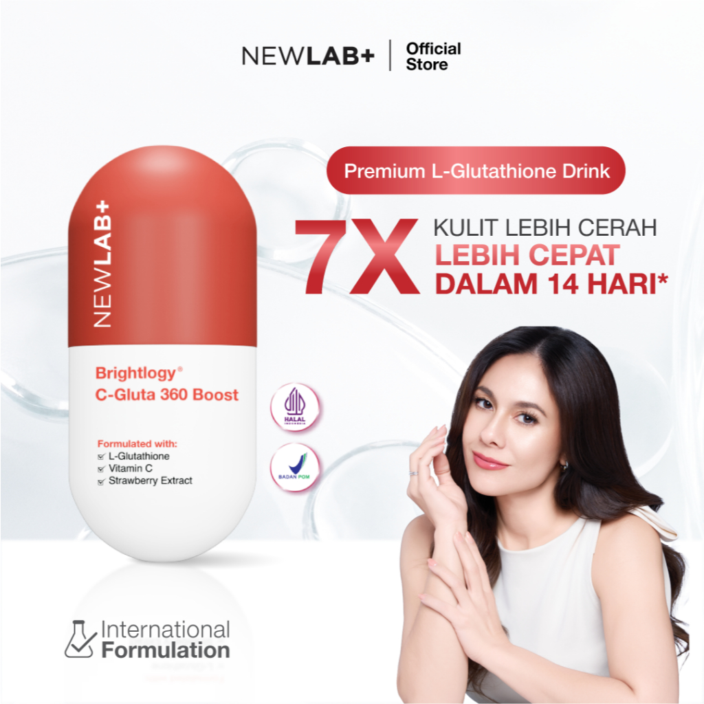 Jual NEWLAB Brightlogy C-Gluta 360 Boost || Minuman Glutathione untuk Pemutih Badan ...