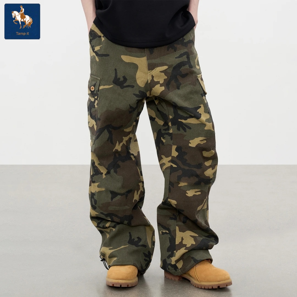 Jual Tamp-X Oversize Celana Cargo Panjang Pria Baggy Pants Denim Cargo Jeans Loreng Santai ...