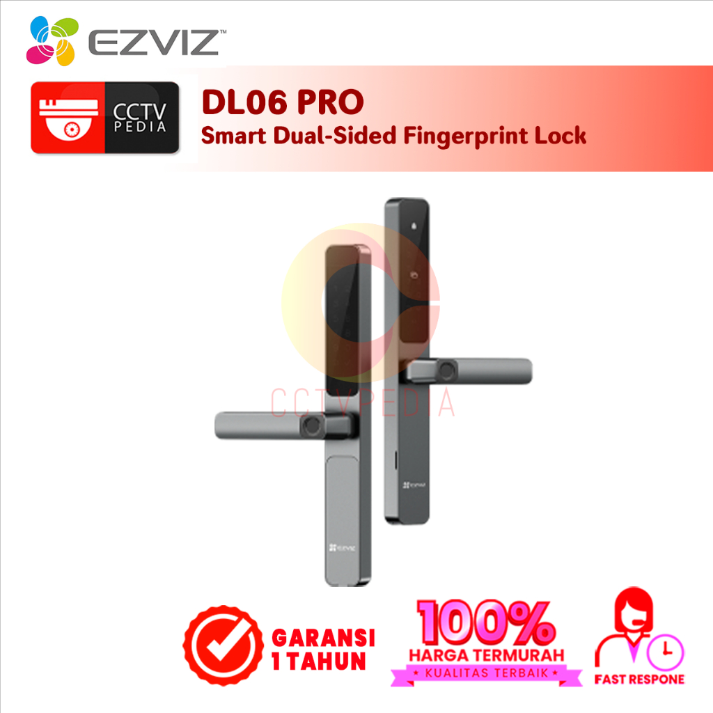 Jual Ezviz Fingerprint DL06 Pro Smart Dual-Sided Lock Double protection ...