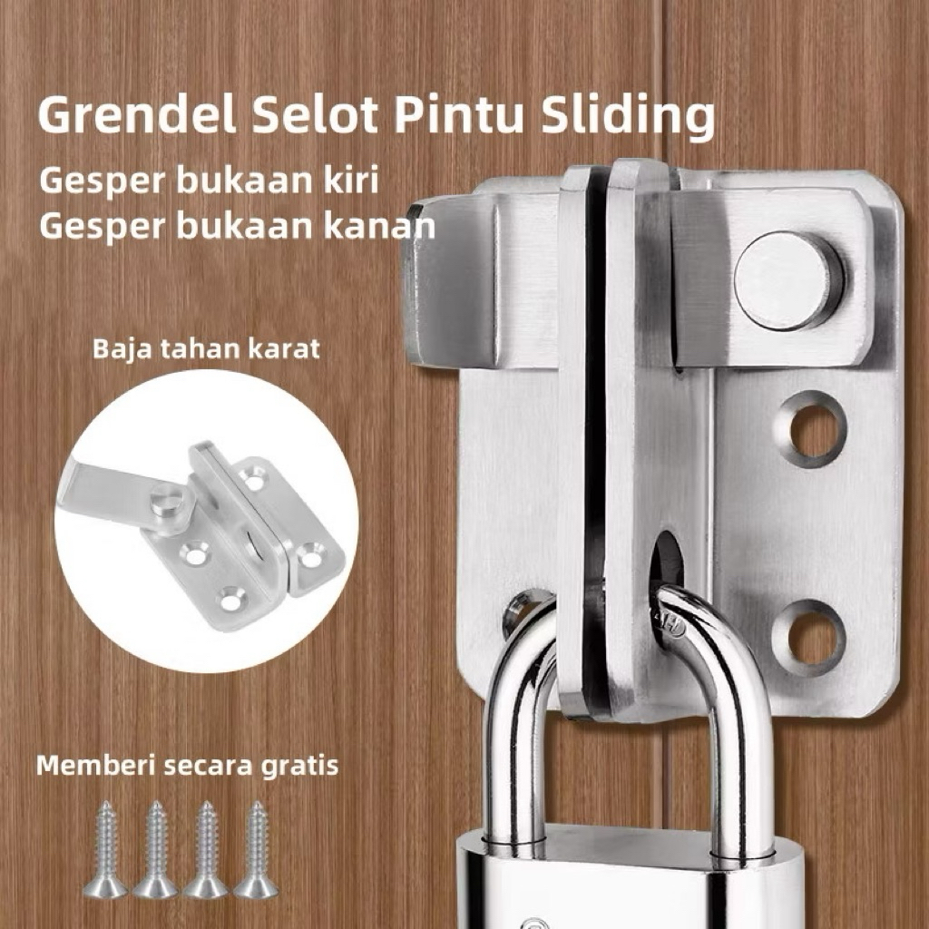 Jual HELLO_ALICE13 Grendel Pintu Geser Stainless / Gembok Kunci Slot ...