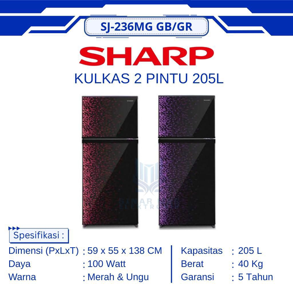 Jual SHARP - KULKAS 2 PINTU 205L SJ-236MG-GB/GR | Shopee Indonesia