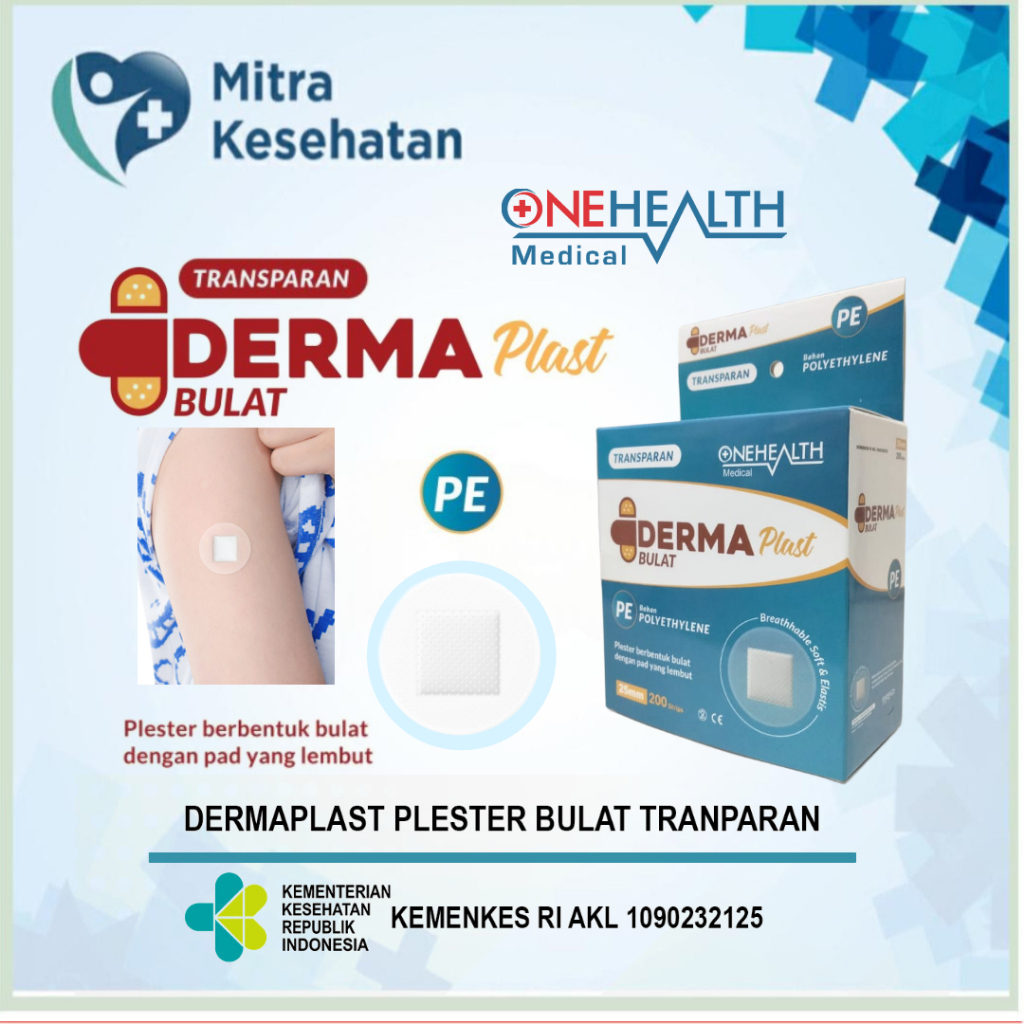 Jual Dermaplast Plester Bulat Onehealth PE Transparan Box isi 200 Pcs ...