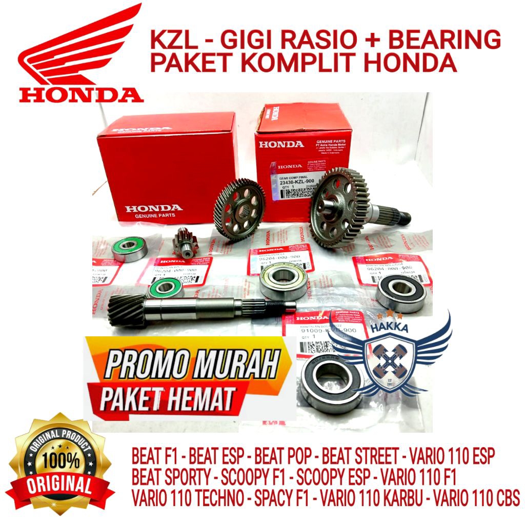 Jual KZL ORIGINAL GIGI RASIO + BEARING KOMPLIT HONDA VARIO 110 CBS ...