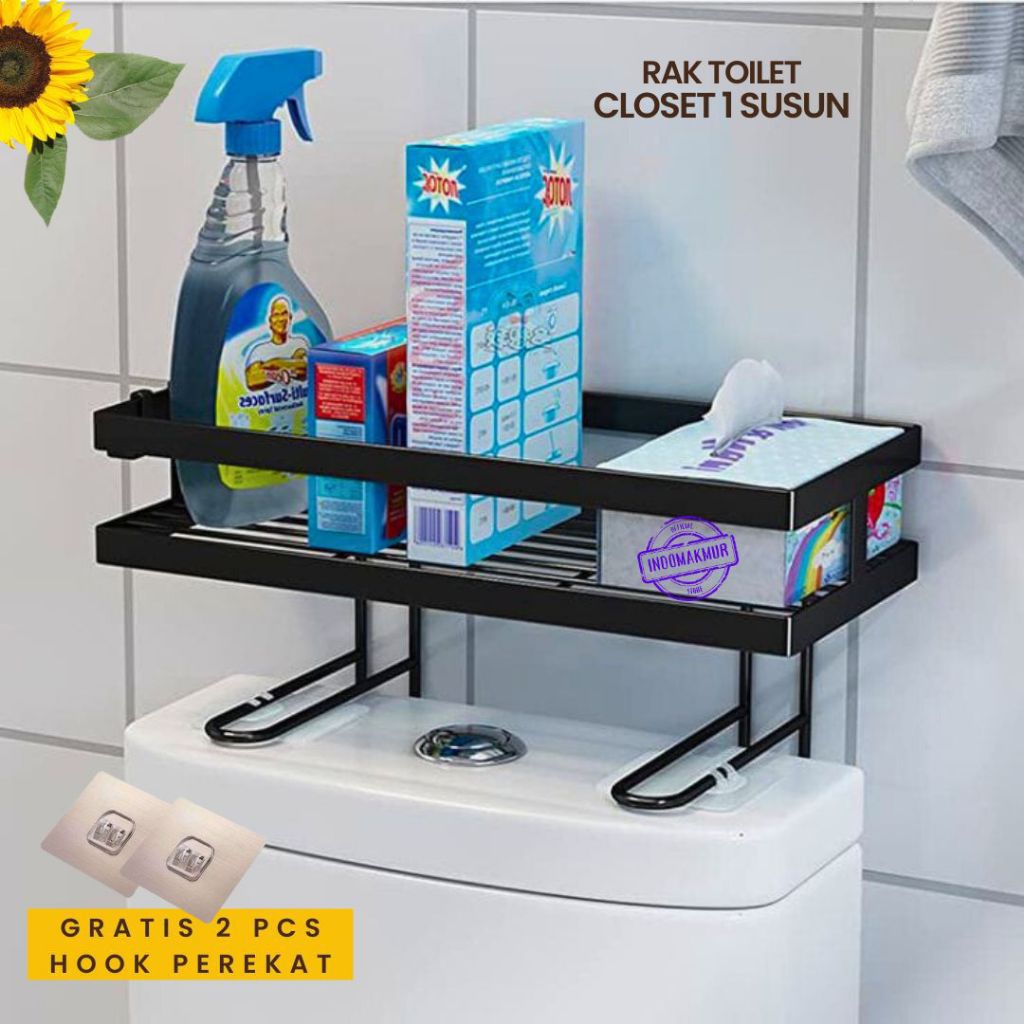 Jual Rak Kamar Mandi Rak Closet Multifungsi + Perekat | Shopee Indonesia