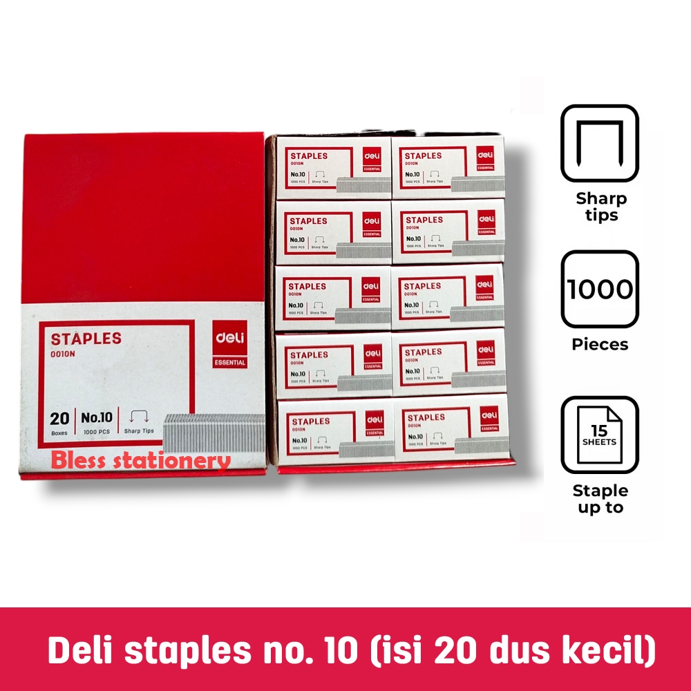 Jual isi staples no 10 isi stapler kecil refill staples ukuran 10 ...