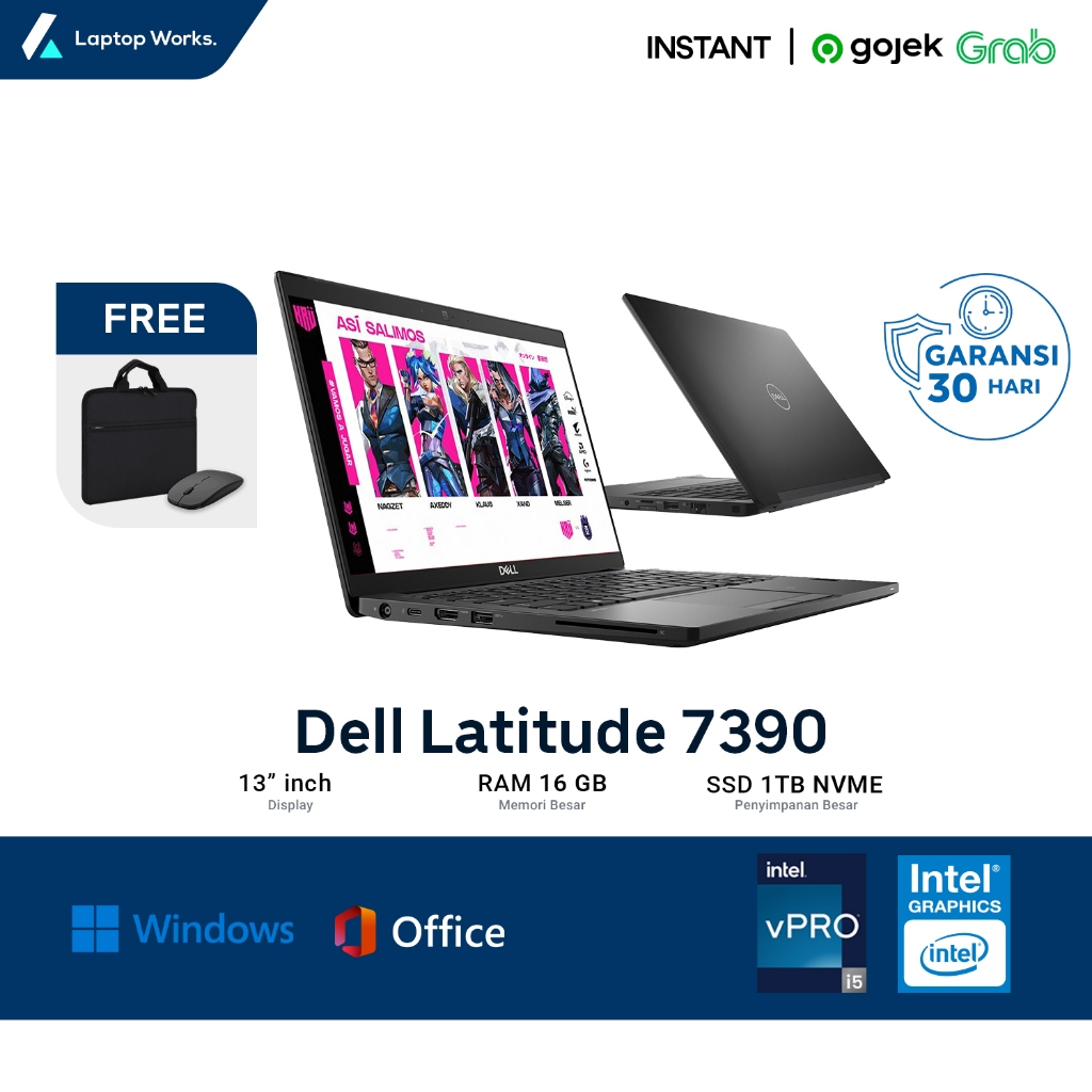 Jual Laptop Dell 7390 Core I5 gen 8 Ram 16gb Ssd 1tb Windows | Office ...
