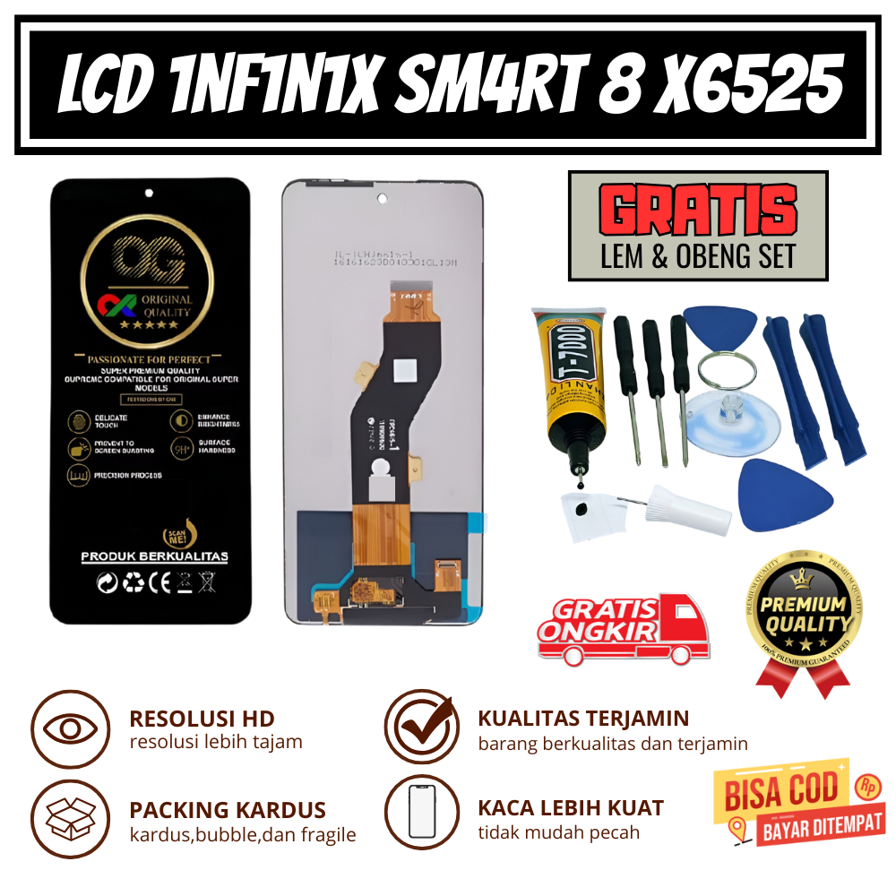 Jual LCD INFINIX SMART 8 X6525 ORIGINAL + TOUCHSCREEN || GRATIS 1 SET ...