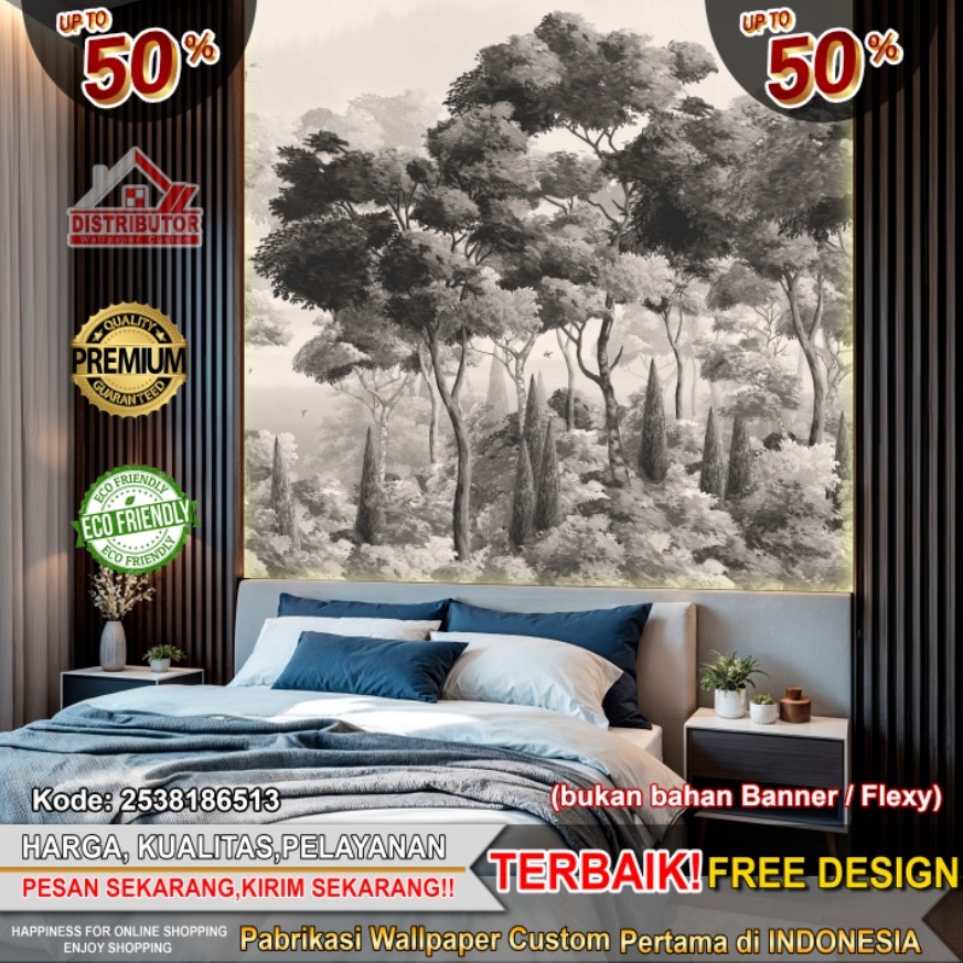 Jual Wallpaper Custom 3D Tema Mural | Wallpaper Ruang Tamu | Wallpaper ...