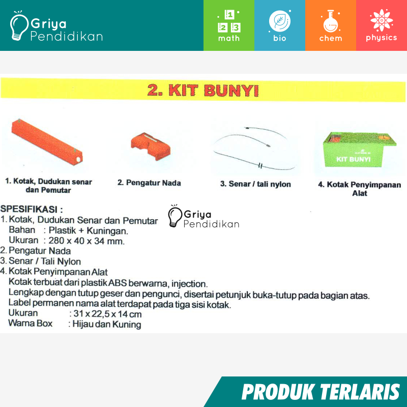 Jual Alat Peraga IPA SD Kit Bunyi Seqip – Eksperimen Getaran & Nada ...