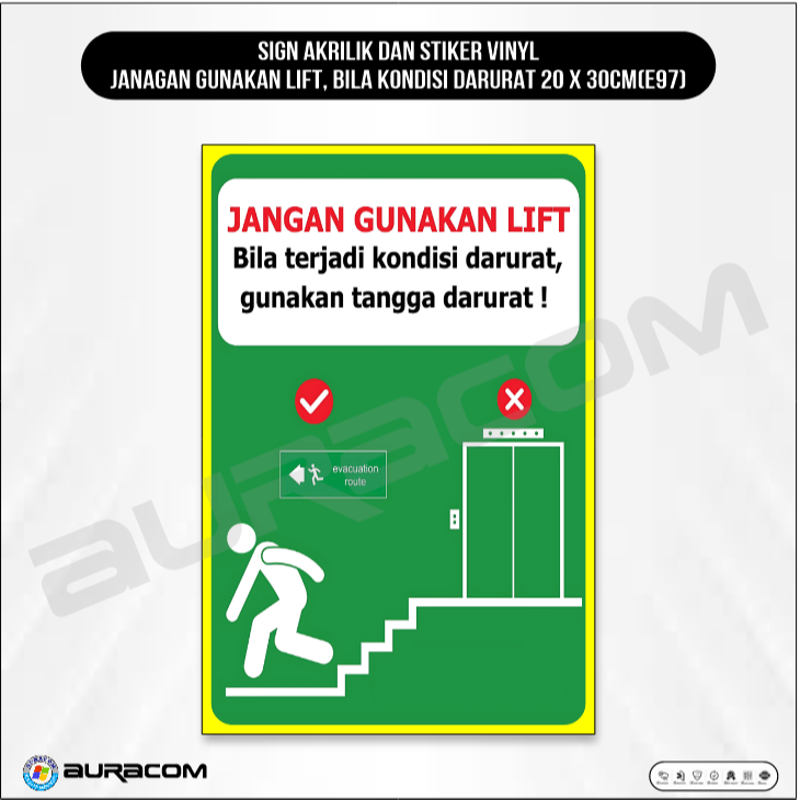 Jual SIGN AKRILIK DAN STIKER VINYL JANAGAN GUNAKAN LIFT, BILA KONDISI ...