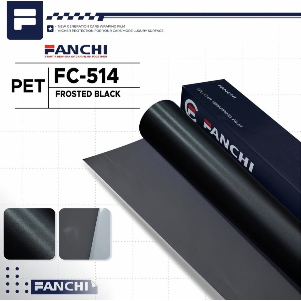 Jual 152CM Sticker FANCHI FC-514 FC514 PET Frosted Black Hitam Kasar ...