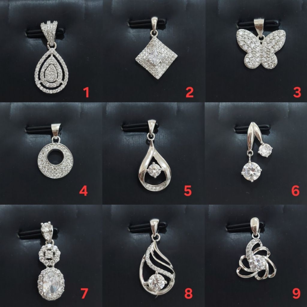 Jual Liontin Perak 925 Lapis Emas Putih Wanita - Anti Karat - Perhiasan ...