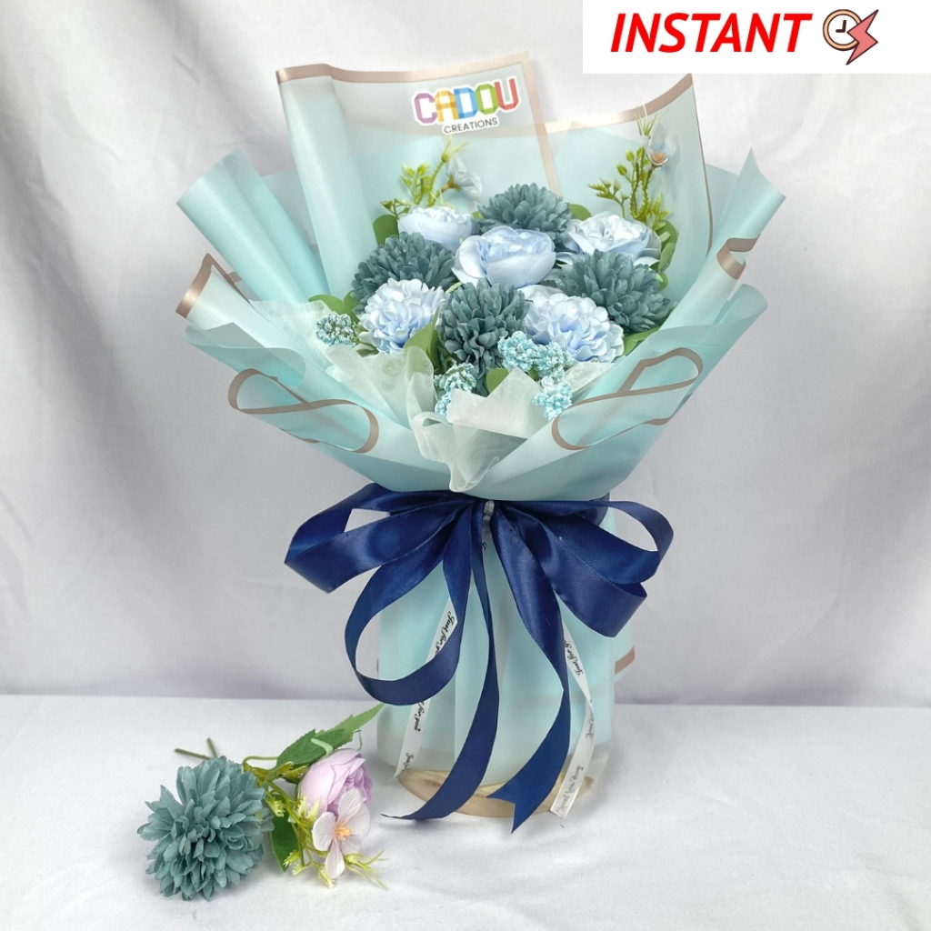Jual Buket Bunga Biru 10 Tangkai – Artificial Premium | Hadiah Ulang ...
