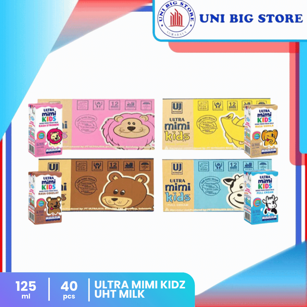 Jual Susu ULTRA MIMI UHT Milk 125 ml DUS BOX Vanilla - Full Cream ...