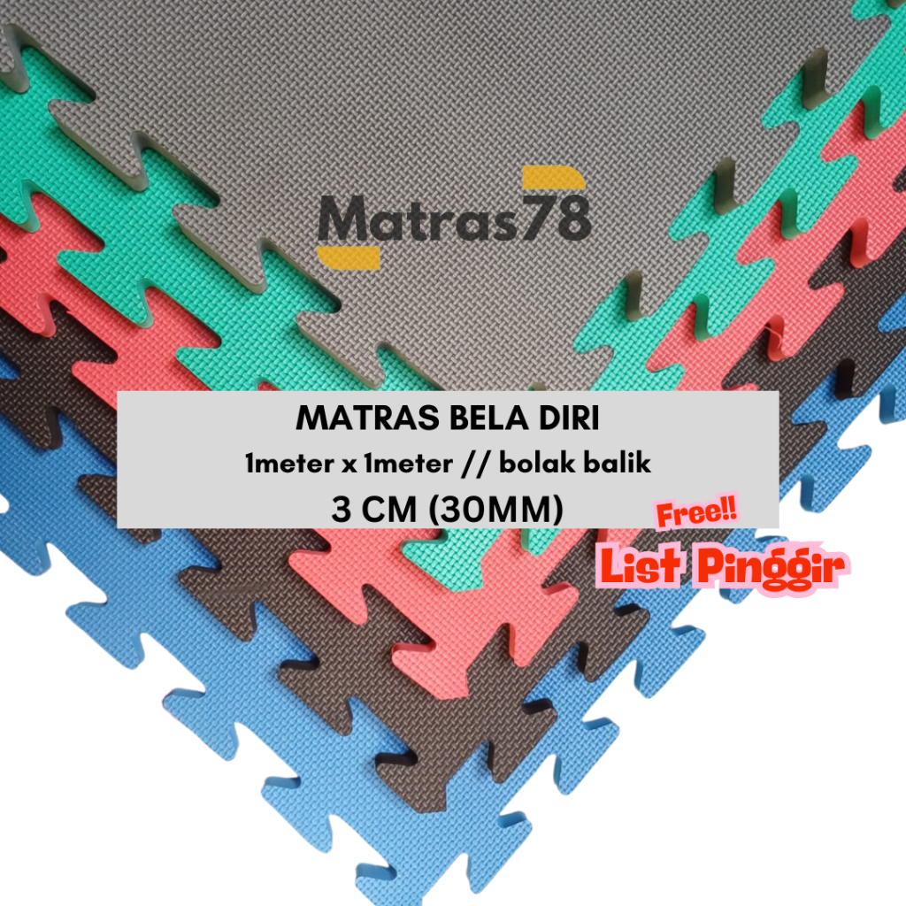 Jual Matras Bela Diri Evamat 1x1m Tebal [3Cm] Bolak Balik eva sponge ...