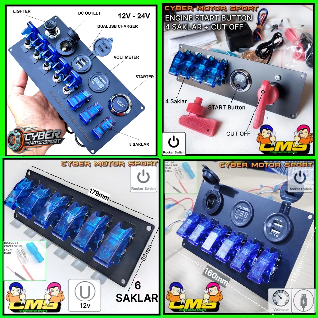 Jual Saklar panel 12v universal . Usb charger mobil universal . saklar ...