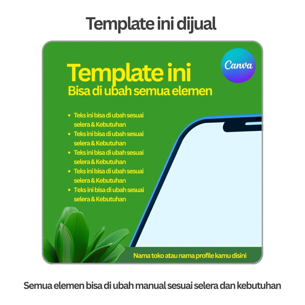 Jual 001 Template Desain Kanva Premium Siap Edit | Cocok untuk Bisnis, UMKM, M Feed I G ...