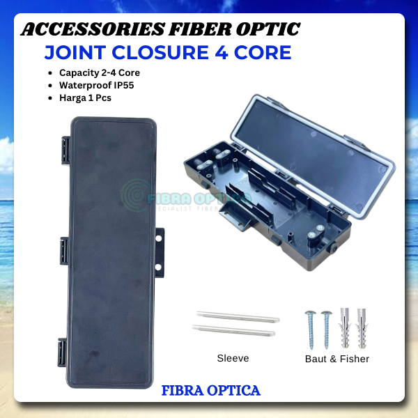 Jual Fiber Optic Mini Joint Closure 4 Core Hitam | 4C Joint closure FO ...