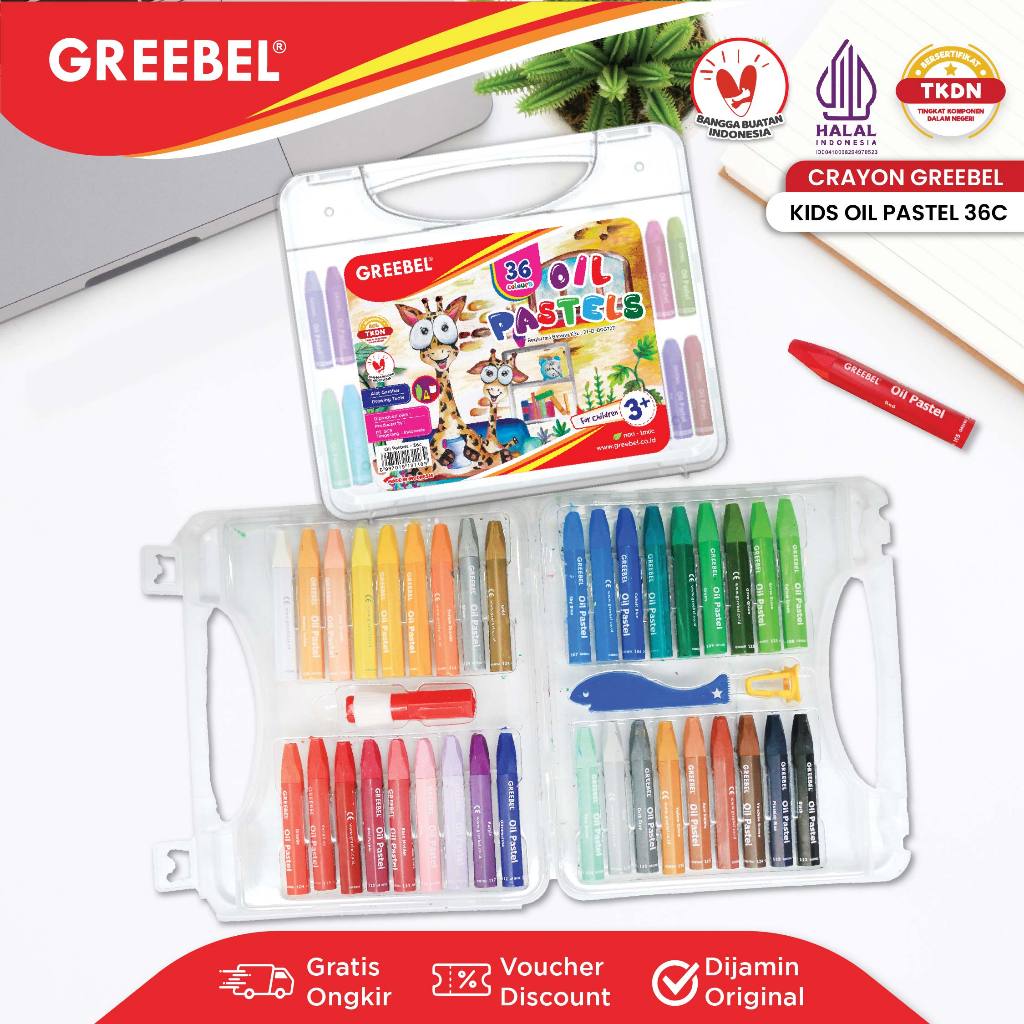 Jual [TERMURAH] Crayon Greebel 36 Warna / Krayon Kids Oil Pastel 36 ...