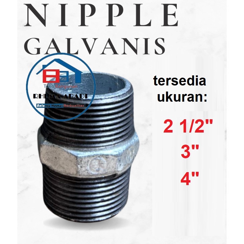 Jual Double Nepel Galvanis Nepple Dobel Sock Drat Luar Besi Nipple ...