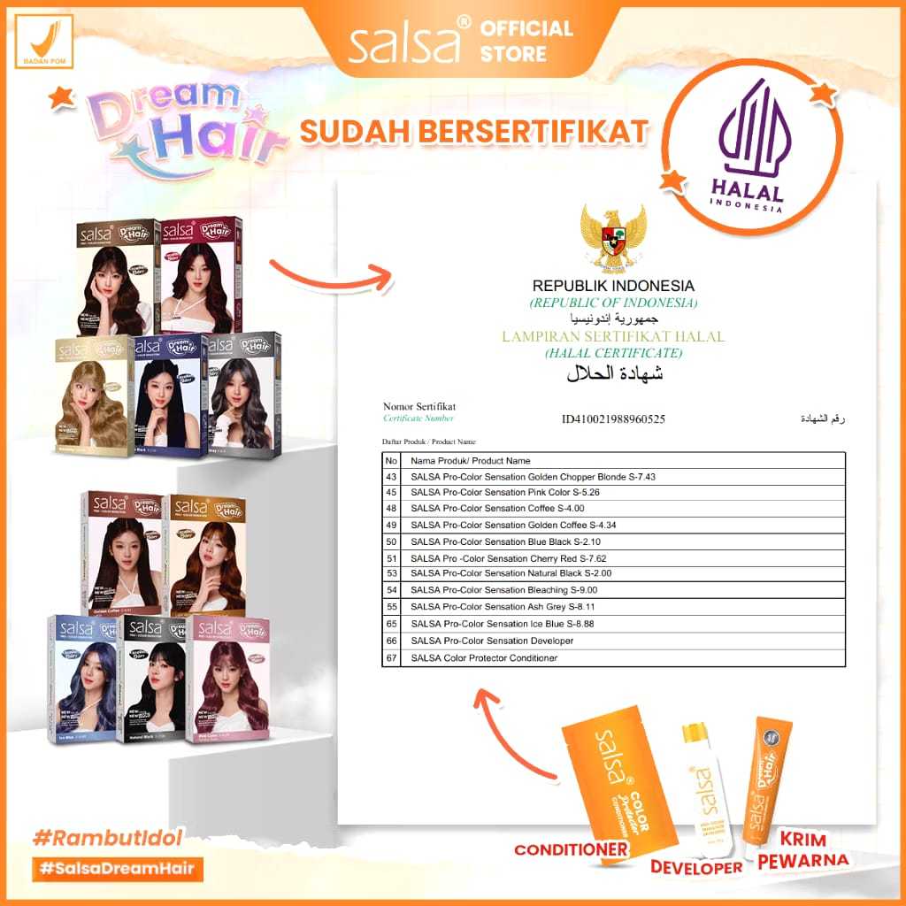 Jual SALSA Pro Color Sensation Hair Color / Salsa Hair Color | Shopee ...